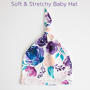 Baby Swaddle Blanket Newborn Girl Swaddle and Headband Newborn Swaddle Set Swaddle Blankets Girl Baby Girl Swaddle Blankets with Headband Newborn Receiving Blanket Headband Set Purple Flowers