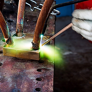 Copper Welding Rod, Selffluxing Phosphor Copper Round Welding Brazing Rod Low Temperature Easy Melt Welding Consumables for Air Conditioner Refrigerators (20Pcs, 250 x 2.5mm) (Copper)