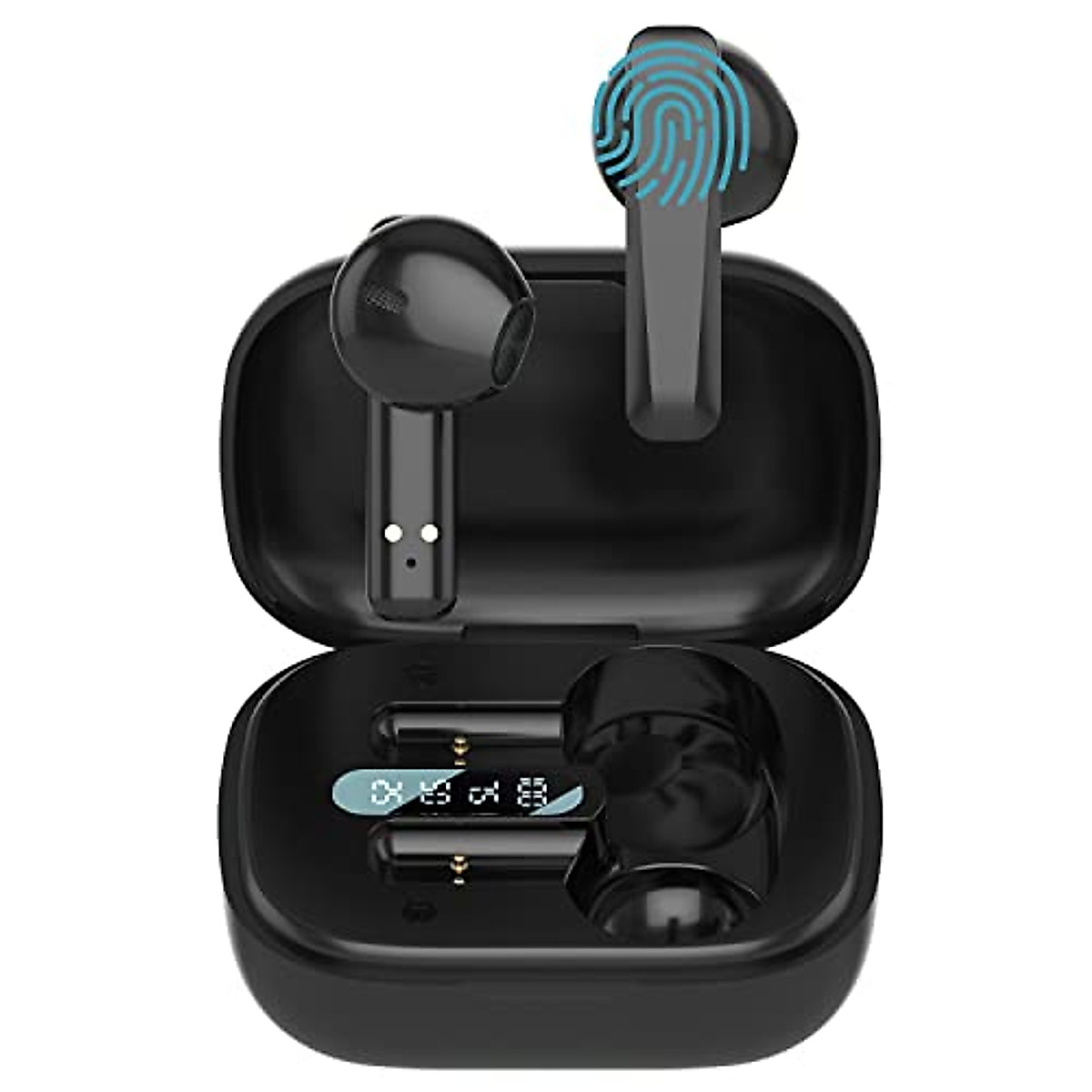 CABLE4U Wireless Earbuds, 40H Playtime Bluetooth Earphones Touch Control for iPhone & Android, IPX7 Waterproof Wireless Bluetooth Earbuds with LED Display Mic Earphone in-Ear for Work Sports Travel