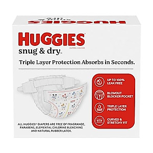 Huggies Size 6 Diapers, Snug & Dry Baby Diapers, Size 6 (35+ lbs), 104 Count