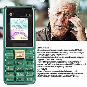 ASHATA Unlocked Cell Phone, 1.8 Inch Screen 2G GSM Unlocked Mobile Phone 3600mAh Battery Large Button Loud Volume Seniors Phone 3 SIM Cards Slots 16GB BT FM Flashlight (US)