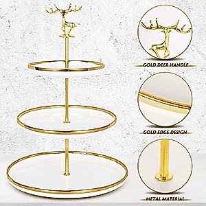 3 Tier Porcelain Cake Stand，Afternoon Tea Stand，3 Tier Cupcake Stand for Party，Dessert Table Display Set，Cupcake Stand for 24 Cupcakes，Tiered Tray Stand，Three Tier Dessert Stand