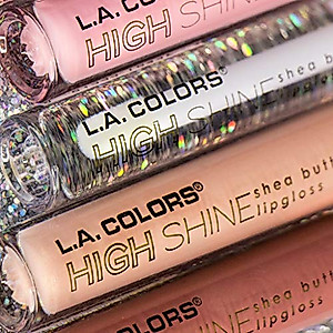 L.A. Colors High Shine Shea Butter Lip Gloss, Clear, 0.14 Ounce