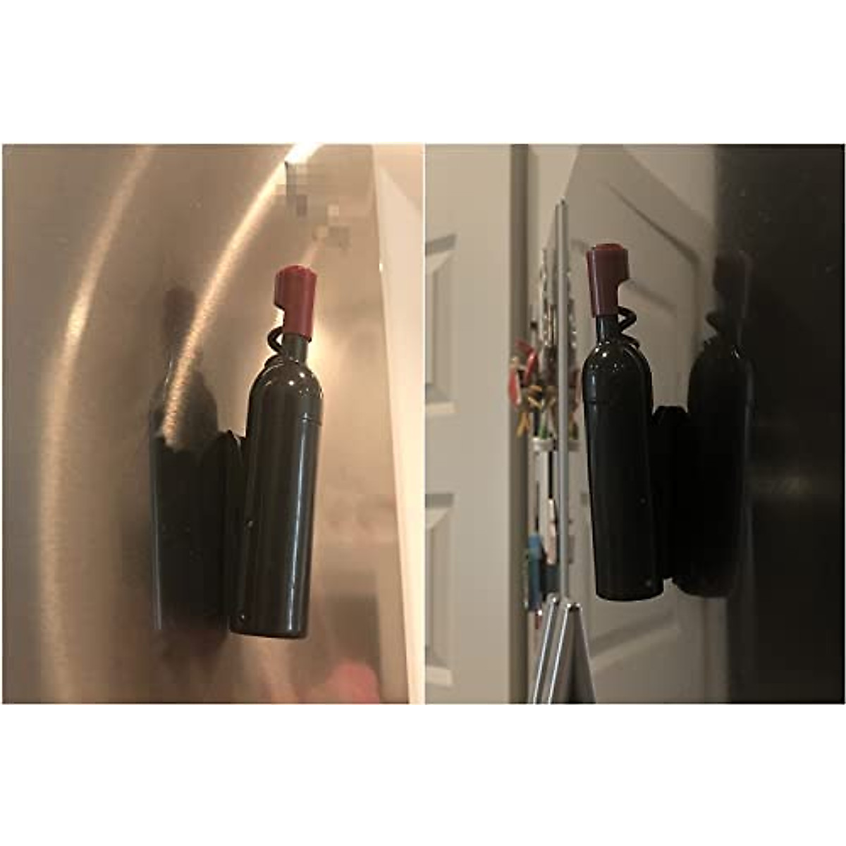Magnetic Bottle Opener - Stick to Refrigerator for Wine and Beer Bottles Cute Two-Function Wine Bottle Shaped Magnetic Bottle Opener for Fridge