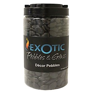 Exotic Pebbles (Decorative Pebbles, Gravel Size, Polished, Black, 5 lb Jar