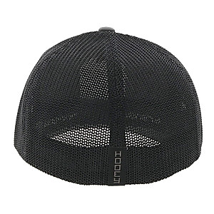 HOOEY Cheyenne Flexfit 5-Panel Western Lifestyle Curved Bill Patch Hat (Small/Medium, Charcoal/Black)