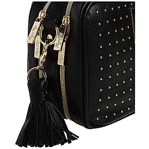 Chelsea + Cole for Itzy Ritzy Crossbody Diaper Bag - Includes 6 Pockets, Changing Pad & Tassel; Black with Sweetheart Print