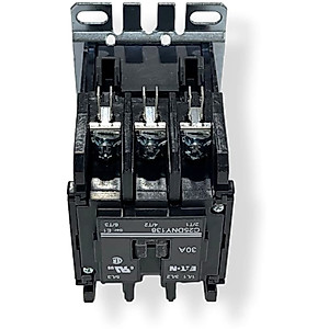 Eaton E1C25DNY138 Electrical Non-Reversing Definite Purpose Control Contactor, Coil Voltage 110/120V 50/60Hz, Dual QC Coil Term, 3-Pole, 30A Inductive, 40A Resistive