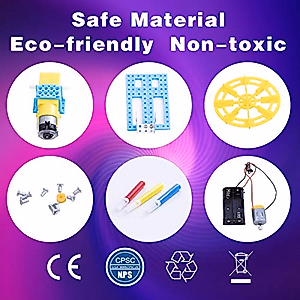 Giggleway Electric Motor Robotic Science Kits, DIY STEM Toys for Kids, Building Science Experiment Kits for Boys and Girls-Doodling, Balance Car, Reptile Robot (3 Kits)