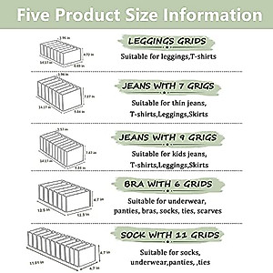 DacDark Wardrobe Clothes Organizer 2 Pcs, 7 Grids Leggings Compartment Storage Box Closet, Folding Drawer For Clothing Mesh Separation, Transparent Divider For Stacking Pants Organizer