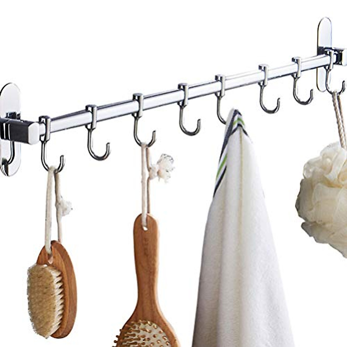 Hemoton Towel Hooks Mug Holder Scarf Hangers Wall Mounted Kitchen Hooks Coat Rack Hook Rail Hook for Coffee Mug Utensil Hat Holder Towel Robes Rack 40cm Scarf Holder Metal Hangers Mug Holder