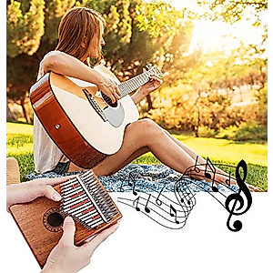 Kalimba Thumb Piano 17 Keys with Mahogany Portable African Mbira Gift for Kids Adult (Style2)