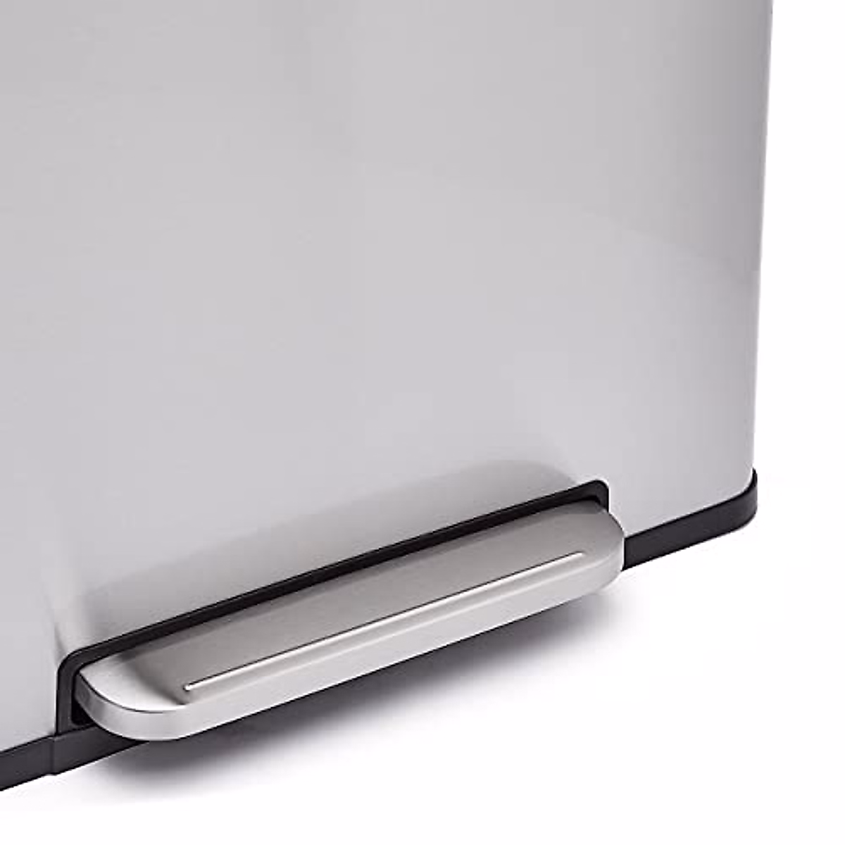 Amazon Basics Rectangular Recycling Trash Can with 2 Compartments - 60 Liter