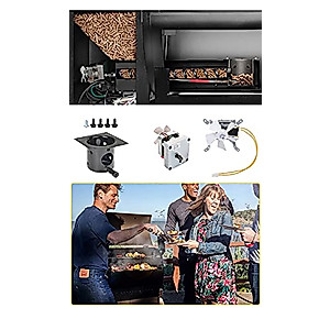 Auger Motor ,Grill Induction Fan Kit ,Fire Burn Pot and Hot Rod Ignitor,Replacement Parts with Screws and Fuse for Traeger and for Pit Boss Wood Pellet Grill,Drive Motor and Combustion Fan Ignitor Kit