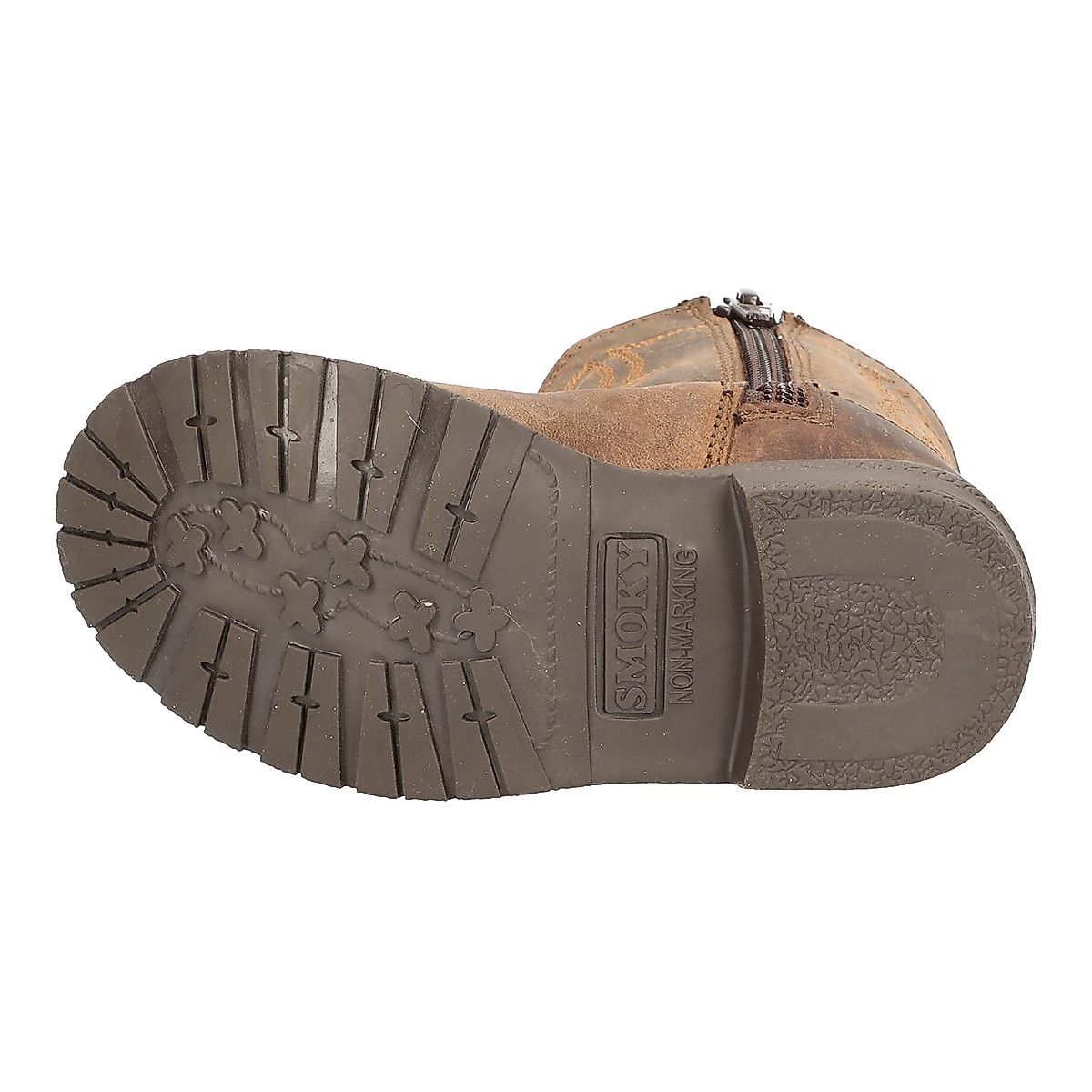 Smoky Children's Kid's Toddlers Brown Distress Leather Western Cowboy Boot