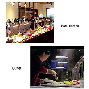 Buffet Hotel Restaurant Bavelet Light, 3 Pack, Black Food Heat Lamp Warmer Free Standing Commercial Vertical Thermal Thermal Threading Ajastable Chandelier
