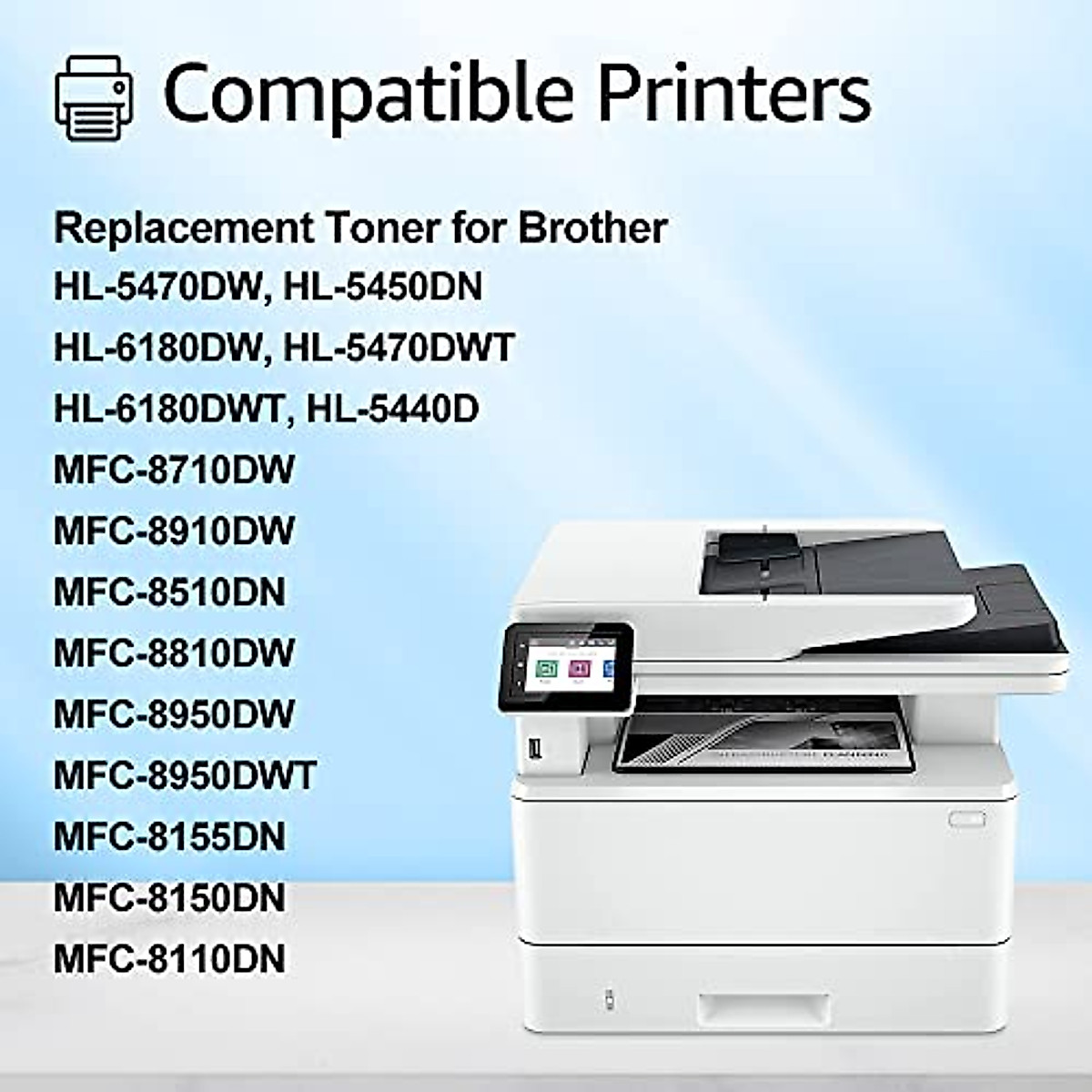 Cruxer Compatible Toner Cartridge Replacement for Brother TN750 TN-750 TN 750 Used for HL-5470DW HL-5450DN HL-6180DW MFC-8710DW MFC-8910DW MFC-8950DW (Black, 4-Pack)