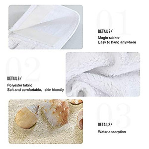 SLHKPNS Summer Starfish Kitchen Hanging Hand Towels,Sand Beach Seashells Absorbent Tie Towel with Loop 2 PCS Kitchen Linen Sets for Bathroom Restroom Home Decor