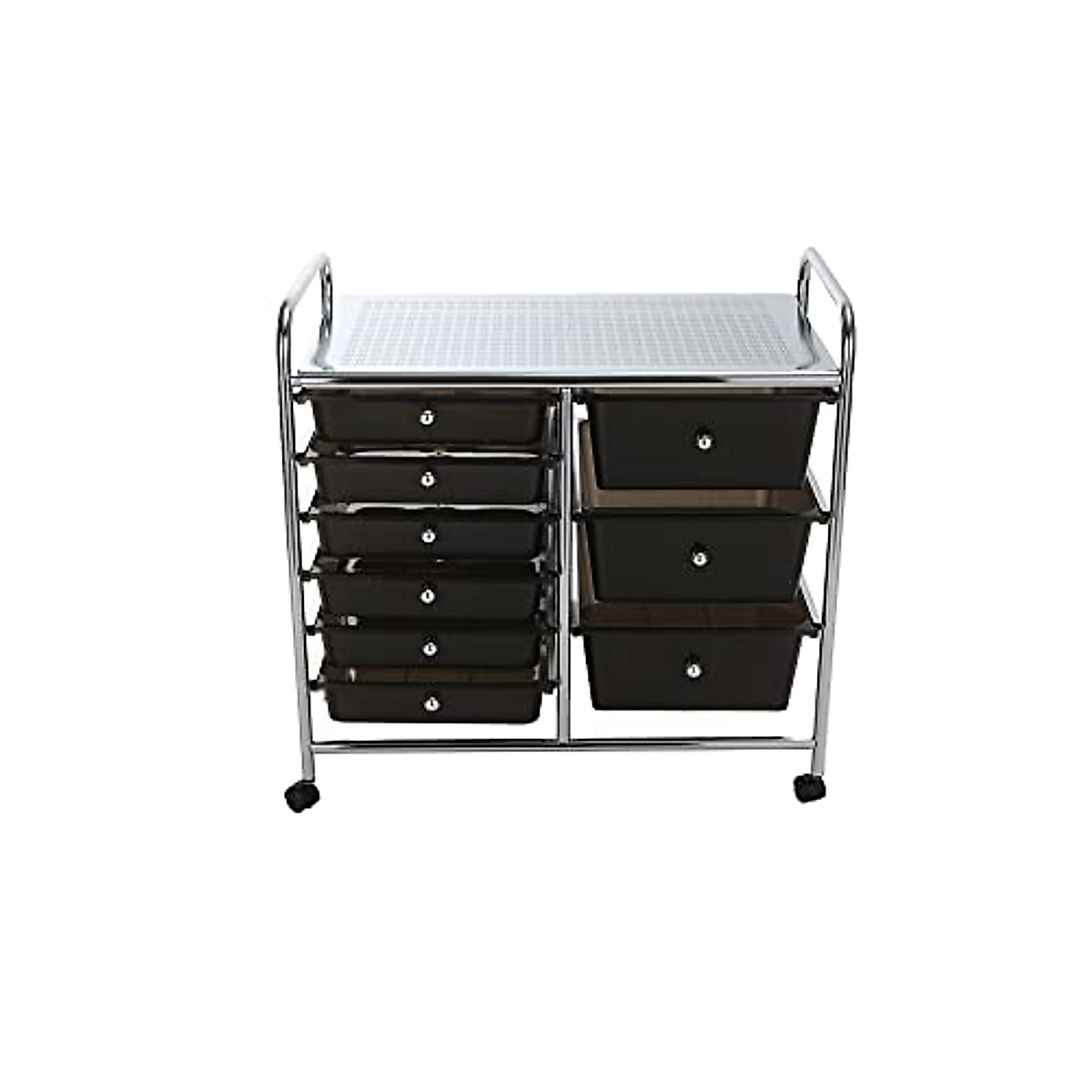 Mind Reader Storage Drawer Rolling Utility Cart, 9 Drawer Organizer, Black