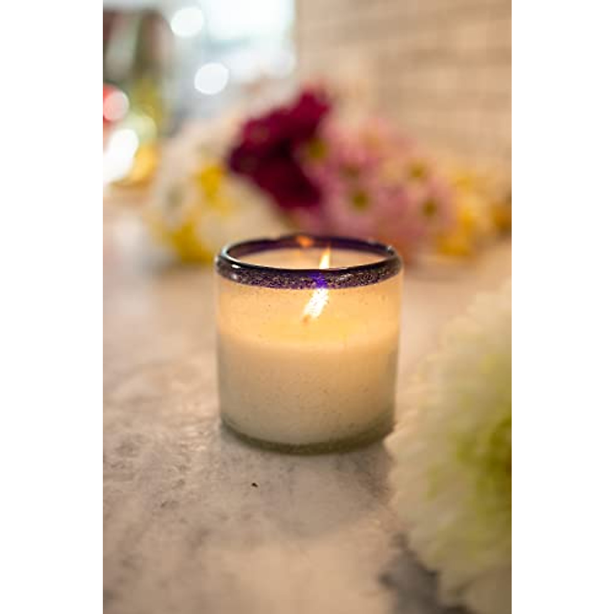 Paddywax Candles La Playa Collection, Naturally Scented Candle, 9 Ounces, Cobalt Rim - Salted Blue Agave