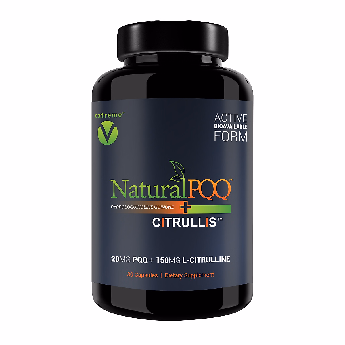 NaturalPQQ - Mitochondrial Energy Nitric Oxide Booster - Citrullis for Extended Energy. 20mg (Pyrroloquinoline Quinone)