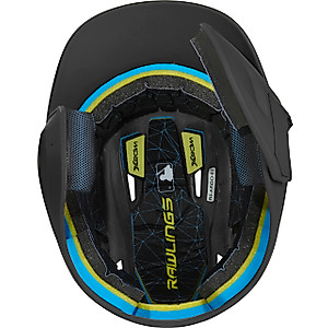 Rawlings | MACH ADJUST Batting Helmet with Extension Flap | Right Hand Batter | Junior (6 3/8" - 7 1/8") | Matte Black