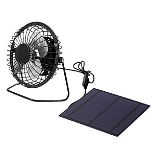Ejoyous Solar Panel, 5W Solar Powered Fan Mini Cooling Exhaust Fan Photovoltaic Solar Panel Fan Set for Greenhouse Home Chicken House Cooling