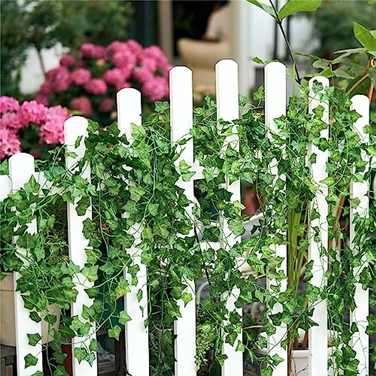 Dolicer 6 Strands 42Ft Fake Vines for Bedroom, Artificial Ivy Garlands with Fake Leaves, Fake Ivy Vines Greenery Garlands, Hanging Vines Fake Plants for Wall Decor Wedding Room Party Garden Aesthetic