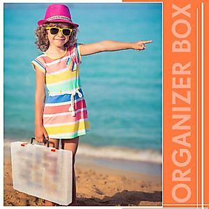 Juexica 3 Pcs 48 Grids Clear Plastic Organize Box with Removable Dividers Toy Collector Box Transparent Compartment Container Storage for Toy Jewelry Craft Bead (Box Only)