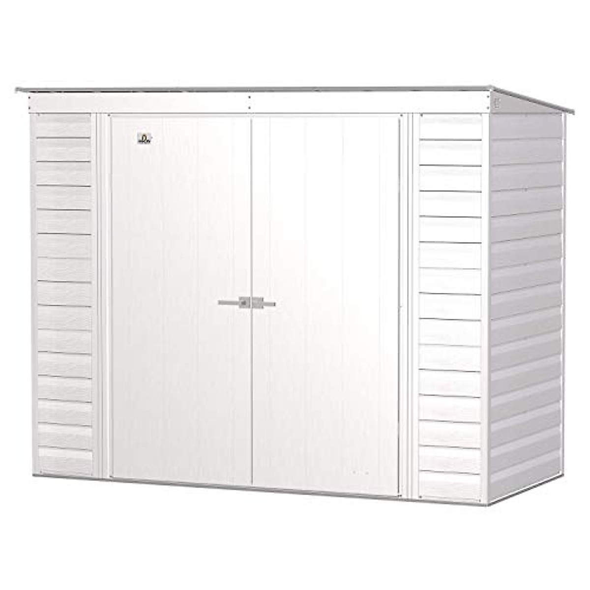 Arrow Shed Select 8' x 4' Outdoor Lockable Steel Storage Shed Building, Flute Grey