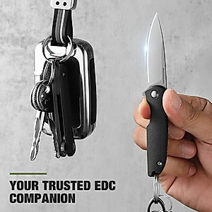 DRACHENADER Pocket Knife Mini, Small Men's Pocket Knife EDC Utility Knife Box Cutter, Compact and Lightweight with ABS Handle, 3Cr13Mov Steel Blade, Black