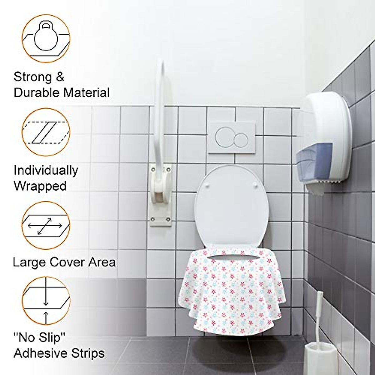 Toilet Seat Cover Disposable XL, 30 Pack Extra Large Full Cover Individually Wrapped Portable for Travel Perfect for Toddlers Potty Training Ideal for Adults and Kids