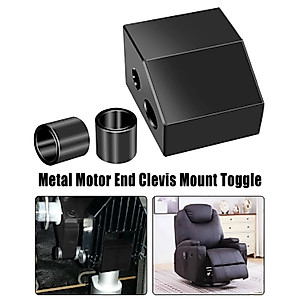 Metal Motor End Clevis Mount Toggle Fit for La-Z-boy Power Recliners Parts, Aluminum Black
