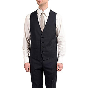 Hugo Boss "Huge6/Genius4WE Men's 100% Wool Three-Piece Suit US 40L IT 50L Blue