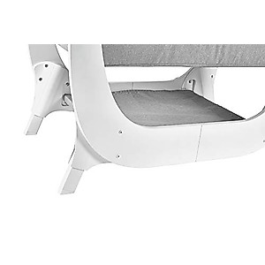 Beaba by Shnuggle Air Bedside Sleeper, Bedside Bassinet, and Infant Crib with Breathable Mesh Sides and Zip Down Side, 7 Different Height Adjustments, Grey