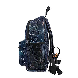 OREZI Night Time Planet And Star Constellation Galaxy Pattern Kids Backpack,Toddler Schoolbag Preschool Bag Travel Bacpack for Little Boy Girl