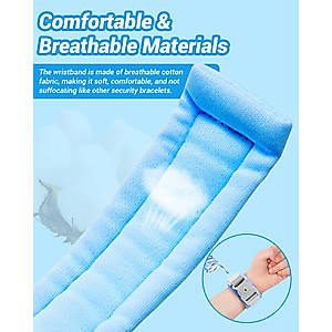 Dr.meter Kids Leash for Toddler, Reflective Anti Lost Wrist Link with Key & Lock, 8.2ft Safety Wristband Child Walking Harness for Supermarket Mall Airport Amusement Park Zoo Travel, Blue