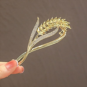 E EMZHOLE Elegant Shining Rhinestone Pearl Banana Clip French Style Twist Hair Barrette Non Slip Jaw Hair Claws Hair Accessories For women girls