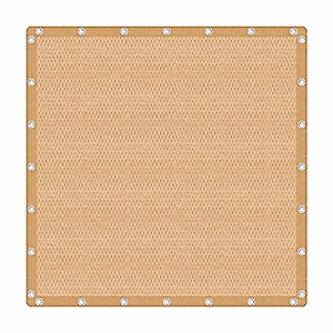 VICLLAX 90% Shade Fabric Sun Shade Cloth Privacy Screen with Reinforced Grommets for Outdoor Patio Garden Pergola Cover Canopy 10x10 FT, Wheat