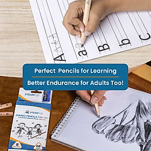Learning Pencils for Toddlers 2-4 Years – Our Kids Pencils for Beginners Toddlers and Preschoolers with Jumbo Triangle Shape are Specially Designed Preschool Pencils for Beginners (8 Pack + Sharpener)