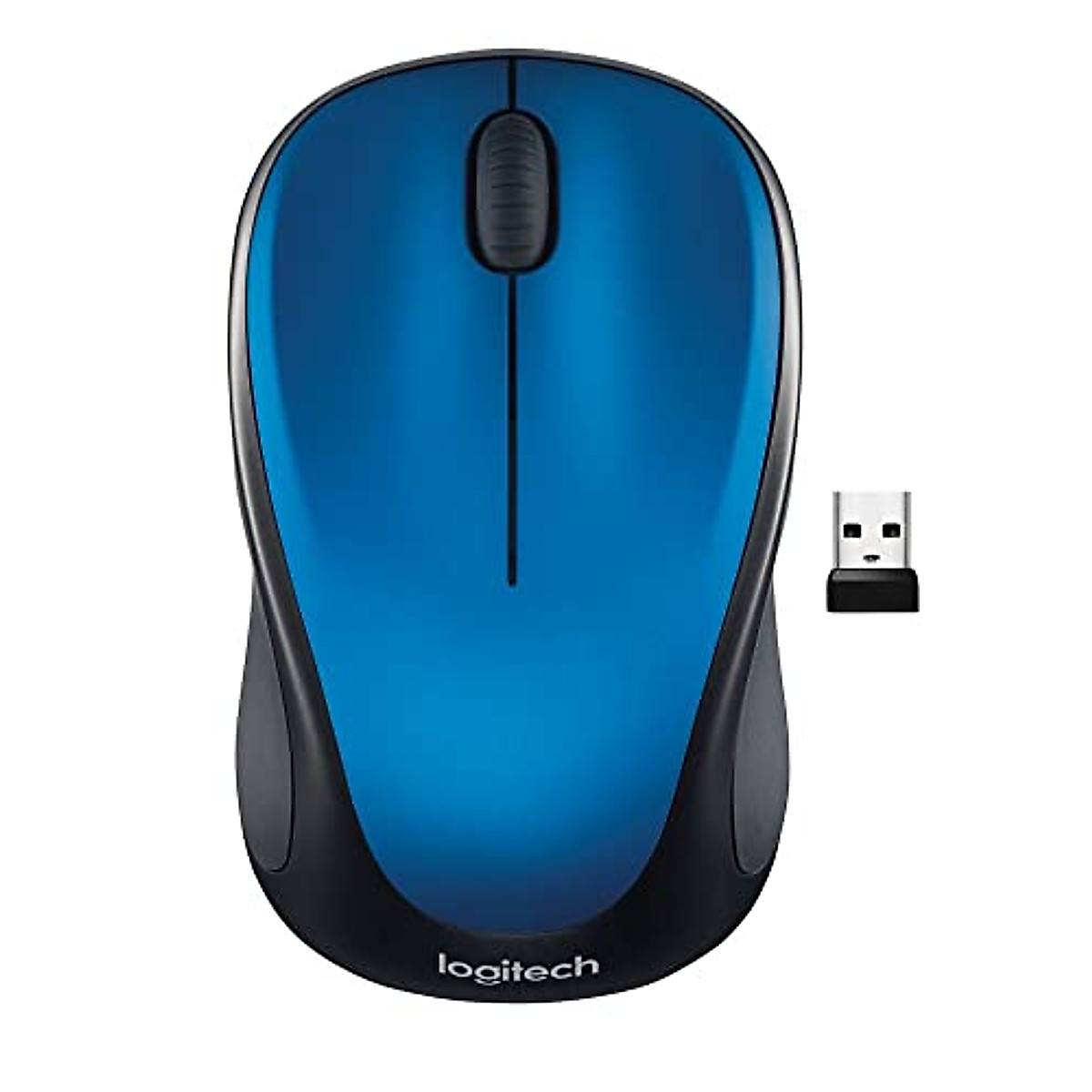 Logitech M317 Wireless Mouse, 2.4 GHz with USB Receiver, 1000 DPI Optical Tracking, 12 Month Battery, Compatible with PC, Mac, Laptop, Chromebook - Blue