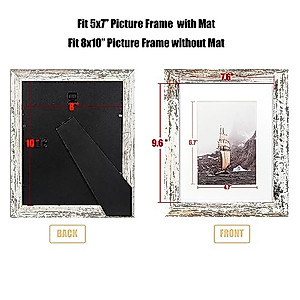 kennethan White 8x10 Picture Frame can Display 5x7 Picture with Mat or 8x10 Photo Without Mat on the Wall