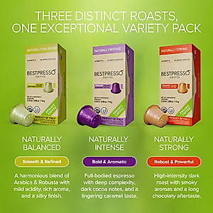 Organic USDA Bestpresso Coffee Aluminum Espresso Pods For Nespresso Original Machine 120 Pack (Variety Pack)