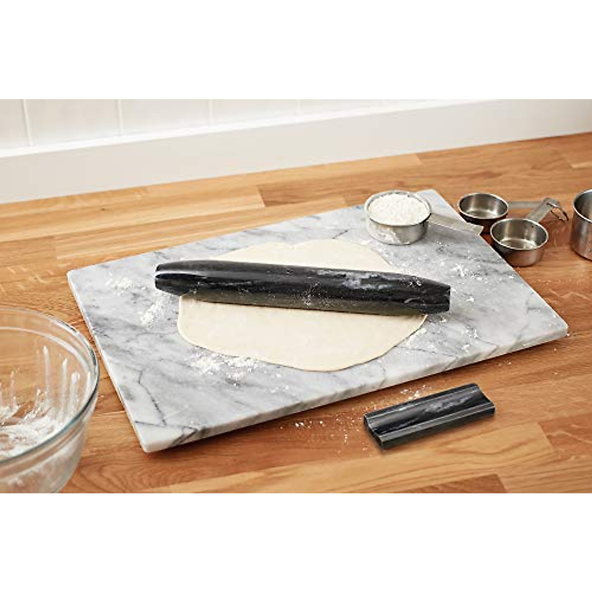 Fox Run 48759 Black Marble French Rolling Pin, 2 x 12 x 2 inches