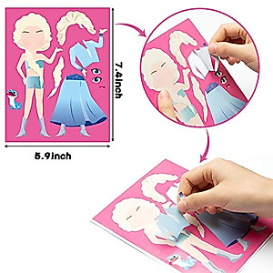 40 Pcs Princess Dress-Up Make Your Own Face Stickers, DIY Face Stickers for Kids Make a Face Sticker Kids Craft Game for Princess Birthday Party Supplies