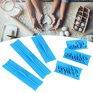 Fdit 3 Set Cake Decorating Printing Handwriting Letter Cake Embosser DIY Plastic Molds for Cupcakes Cookies