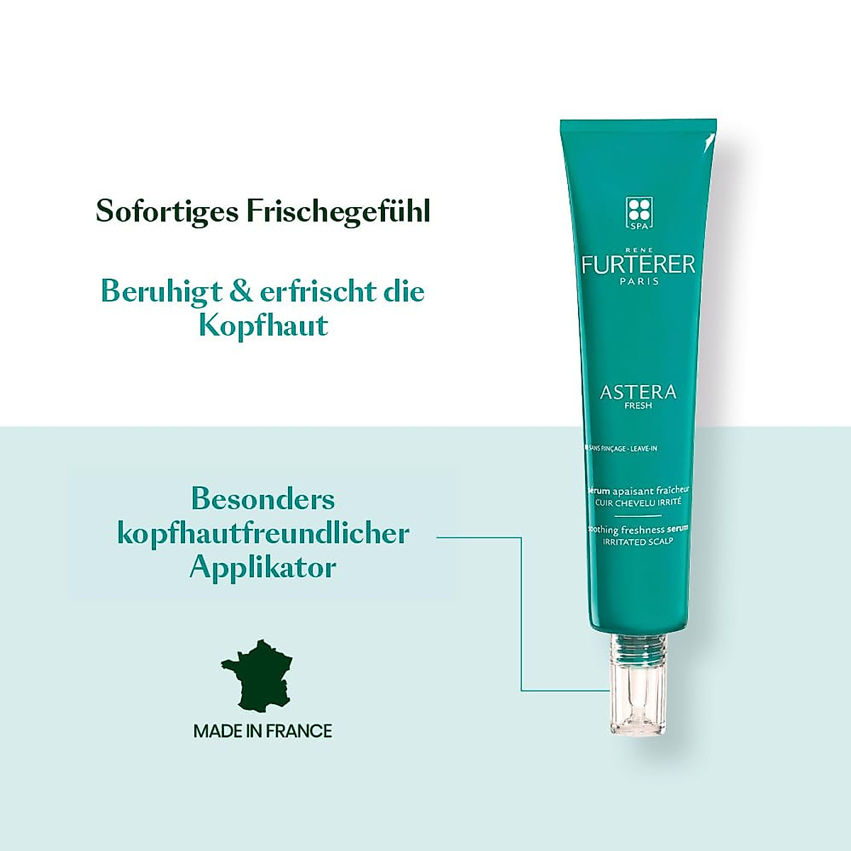Rene Furterer ASTERA FRESH Soothing Freshness Serum - Cool & Soothe Sensitive Scalps - Mint & Eucalyptus - Paraben & Silicone-Free - 2.5 fl. oz.
