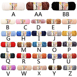 Gray Solid Color Hand Woven Thick Crochet Thread Chenille Velvet Yarn Soft Wrapping for Craft Scarves Sports Blankets 100g