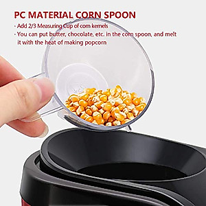 Hot Air Popper, Electric Popcorn Maker Machine with 1200W, No oil needed, Healthy and Delicious Snack for Kids, Adults. Great for Holding Parties in Home and Watching Movies with Family