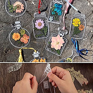 Onemoredream 30Pcs Transparent Dried Flower Bookmarks, DIY Dried Flower Bookmark, Flower Bookmark Maker for Girls Adults Kids Back-to-School Season, Graduation Present (Drifting Bottle)